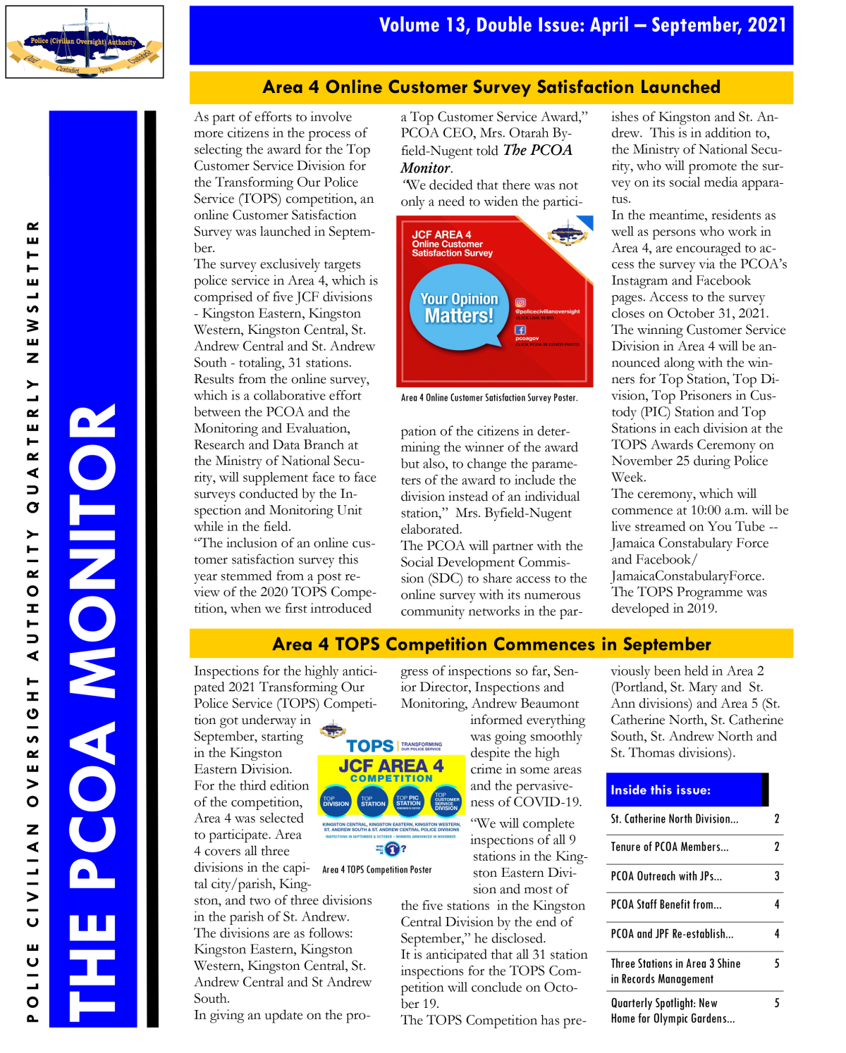 PCOA Monitors - Police Civilian Oversight Authority